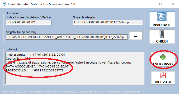 3. Invio del file .XML